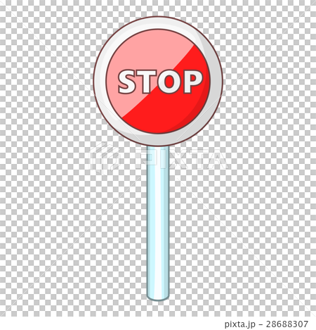 Red stop sign icon, cartoon style - Stock Illustration [28688307] - PIXTA