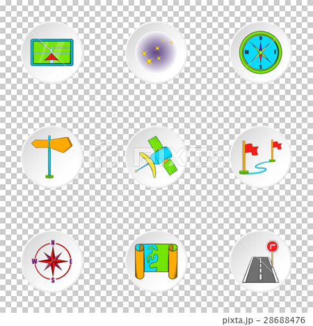 Find way icons set, cartoon style - Stock Illustration [28688476] - PIXTA