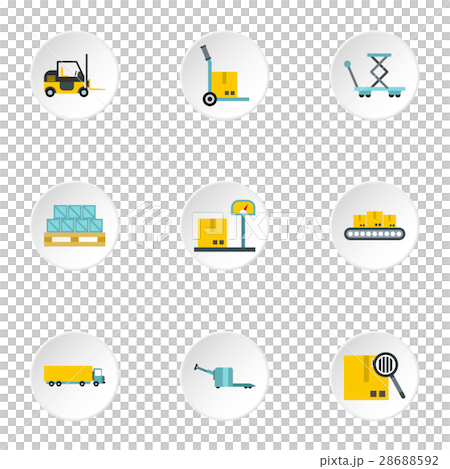 Cargo icons set, flat style - Stock Illustration [28688592] - PIXTA