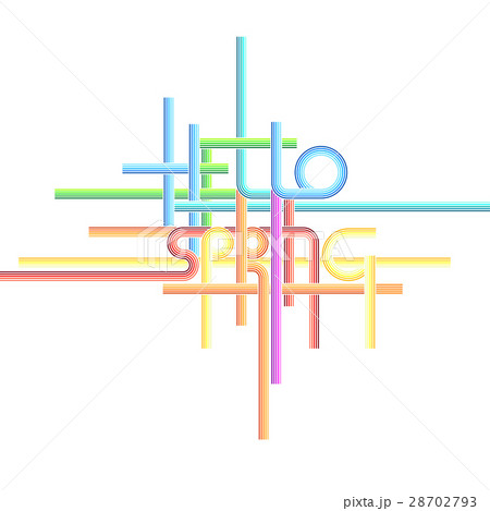 Vector typography background, phrase Hello Springのイラスト素材 [28702793] - PIXTA