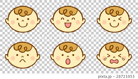 Baby face emotions and pleasures - Stock Illustration [28721053] - PIXTA
