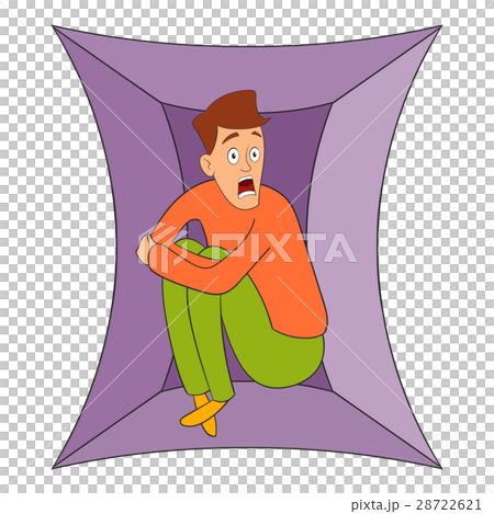 Fear of closed spaces icon, cartoon style - Stock Illustration ...