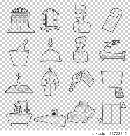 Hotel items set, cartoon styleのイラスト素材 [28722845] - PIXTA