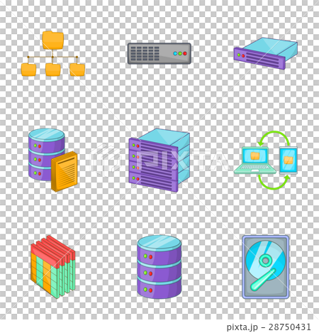 Network server infrastructure icons set - Stock Illustration [28750431 ...