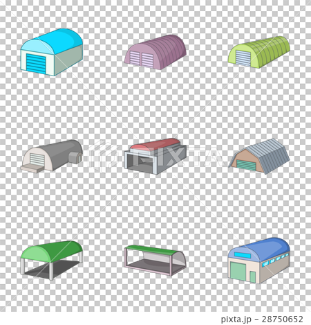 Storehouse, icons set, cartoon style - Stock Illustration [28750652 ...