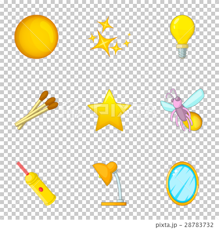 Luminous objects icons set, cartoon styleのイラスト素材 [28783732] - PIXTA