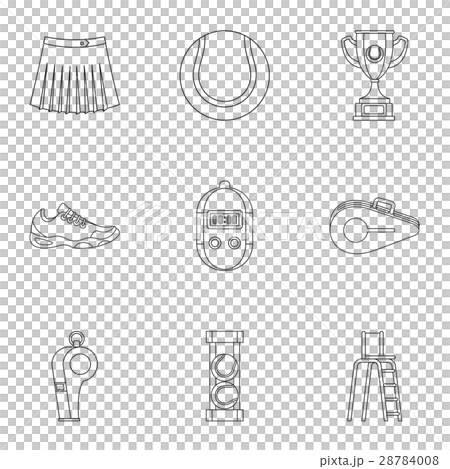 Tennis icons set, outline style-插圖素材 [28784008] - PIXTA圖庫
