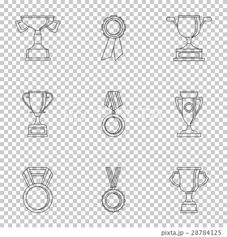 Win icons set, outline style - Stock Illustration [28784125] - PIXTA