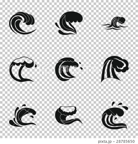 Tide icons set, simple style - Stock Illustration [28785650] - PIXTA