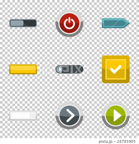 Different buttons icons set, flat style - Stock Illustration [28785905 ...