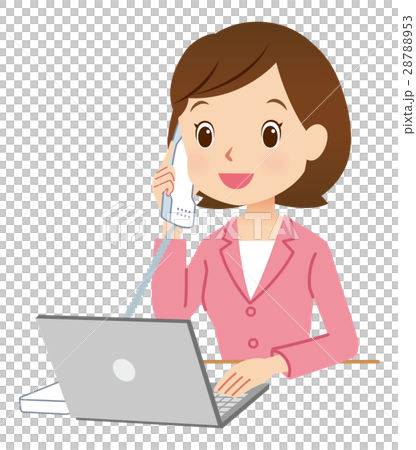 Suit ladies PC phone - Stock Illustration [28788953] - PIXTA