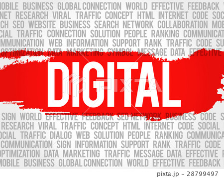 DIGITAL word cloud collageのイラスト素材 [28799497] - PIXTA