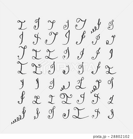 Vector set of calligraphic letters Iのイラスト素材 [28802102] - PIXTA