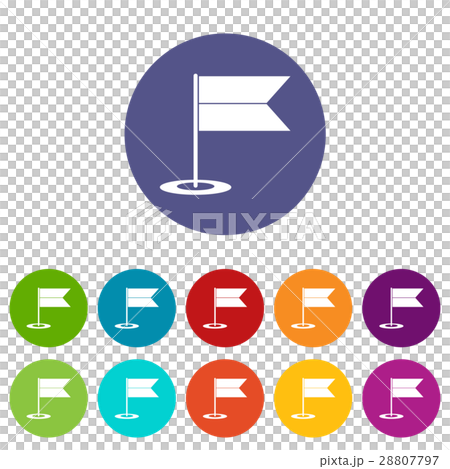 Locator flag set icons - Stock Illustration [28807797] - PIXTA