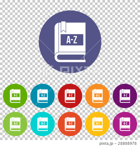 Dictionary book set icons - Stock Illustration [28808978] - PIXTA