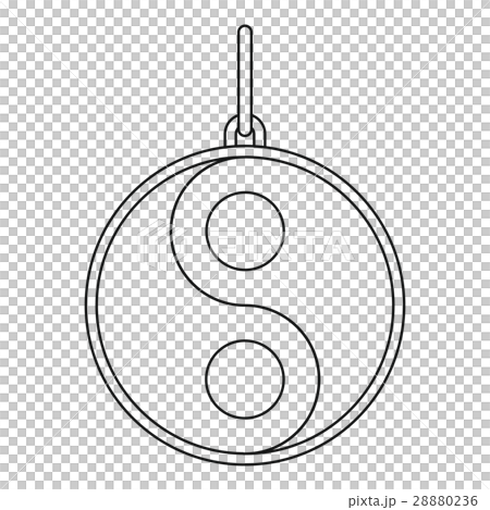 Yin and yang sign icon, outline style - Stock Illustration [28880236 ...