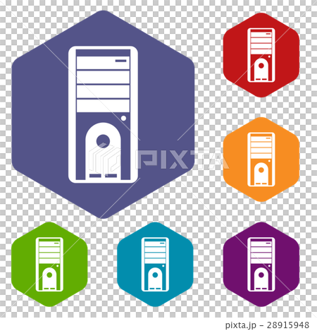 Computer system unit icons set - Stock Illustration [28915948] - PIXTA