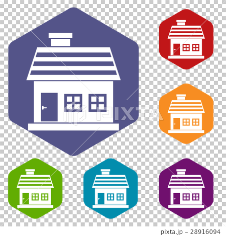 One-storey house icons set - Stock Illustration [28916094] - PIXTA