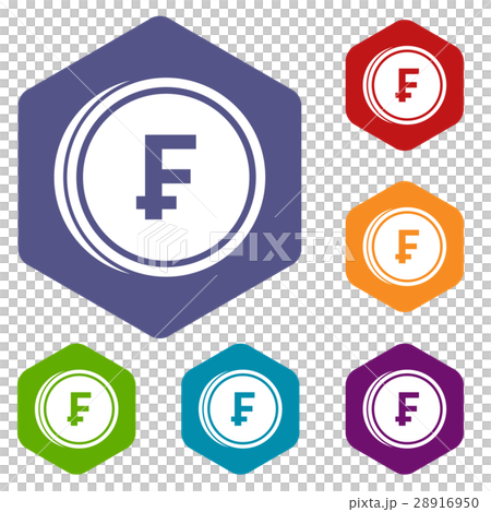 Franc coins icons set - Stock Illustration [28916950] - PIXTA