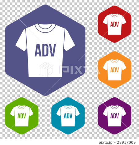 T-shirt with print ADV icons set - Stock Illustration [28917009] - PIXTA