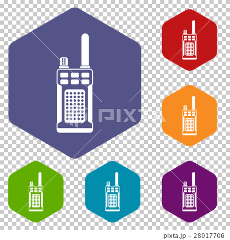 Portable handheld radio icons set - Stock Illustration [28917706] - PIXTA