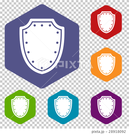Army protective shield icons set - Stock Illustration [28918092] - PIXTA