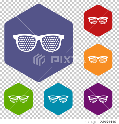 Black pinhole glasses icons set - Stock Illustration [28954440] - PIXTA