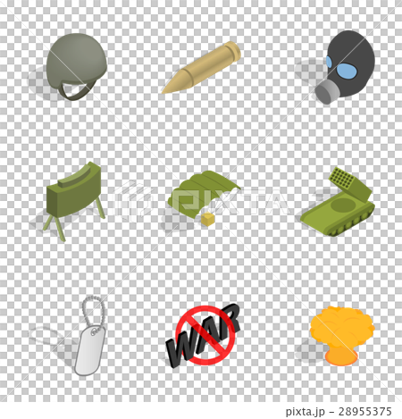 Army icons set, isometric 3d style-插圖素材 [28955375] - PIXTA圖庫
