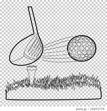 Hit golf ball icon, outline style - Stock Illustration [28955770] - PIXTA