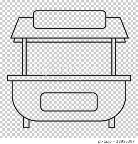 Market stand stall icon, outline style - Stock Illustration [28956397 ...