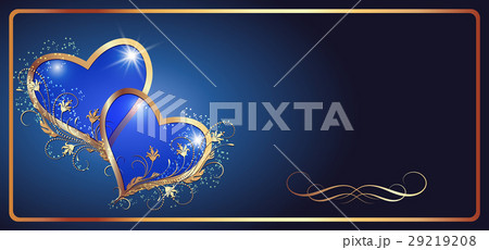 Decorative blue hearts and vintage ornamentのイラスト素材 [29219208] - PIXTA