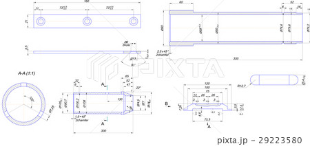 Engineering drawing of steel bushのイラスト素材 [29223580] - PIXTA