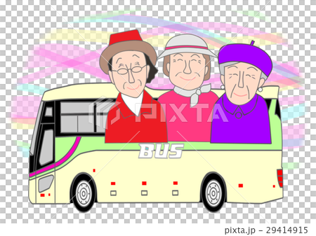 Spring refreshing bus travel Senior women - Stock Illustration ...
