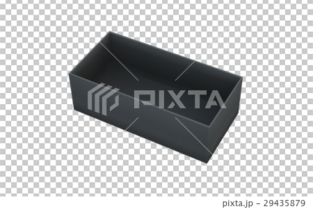 black plastic box tray view - Stock Illustration [29435879] - PIXTA