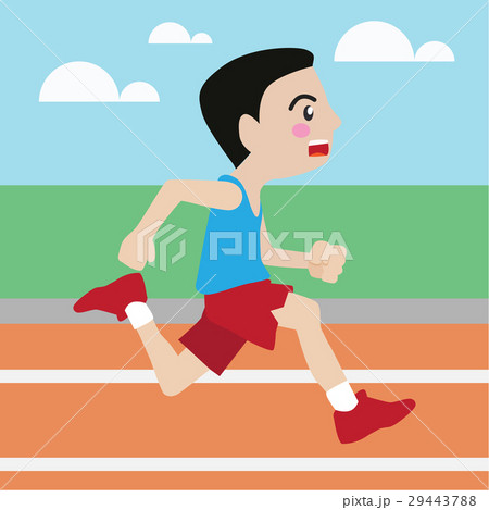 Running athletic sport vector cartoonのイラスト素材 [29443788] - PIXTA