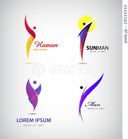 Vector set of creative human, man logos. Leaderのイラスト素材 [29535543] - PIXTA