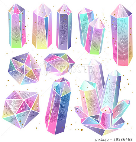 Gems, crystals isolated vectorのイラスト素材 [29536468] - PIXTA