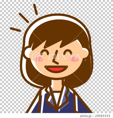 Female employee upper body heavy laughter - Stock Illustration ...