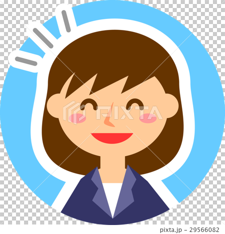 Female employee upper body heavy laughter - Stock Illustration ...
