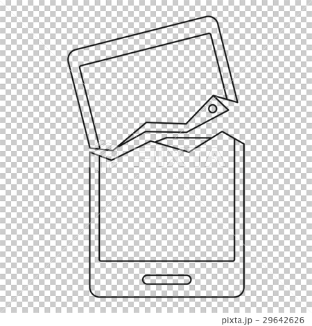 Broken phone icon, outline style - Stock Illustration [29642626] - PIXTA