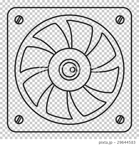 Computer fan cooler icon, outline style - Stock Illustration [29644583 ...