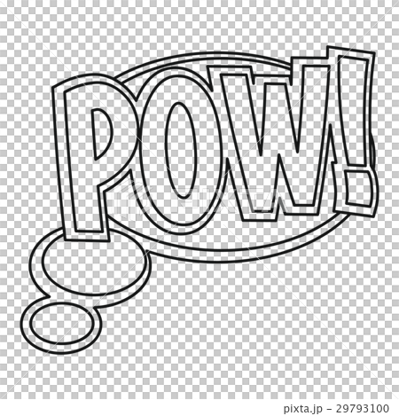Pow, speech bubble icon, outline style - Stock Illustration [29793100 ...
