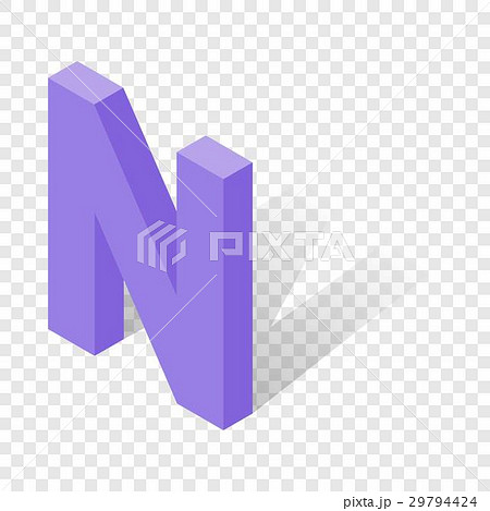N letter in isometric 3d style with shadowのイラスト素材 [29794424] - PIXTA