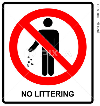 no littering sign vector illustrationのイラスト素材 [30018381] - PIXTA