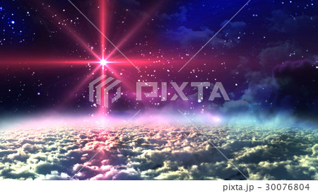 red star at nightのイラスト素材 [30076804] - PIXTA