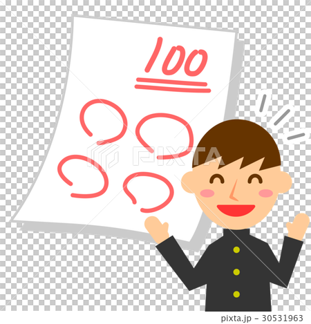 Student test 100 points Boys' laughter - Stock Illustration [30531963 ...