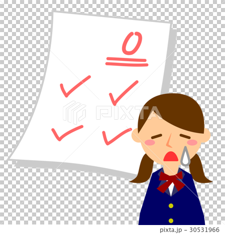 Student test 0 points Girls cry - Stock Illustration [30531966] - PIXTA