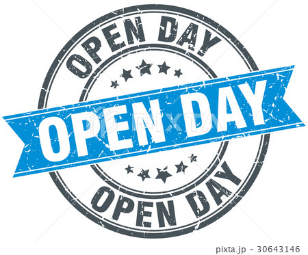 open day round grunge ribbon stampのイラスト素材 [30643146] - PIXTA