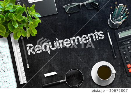 Black Chalkboard with Requirements. 3D Rendering.のイラスト素材 [30672807] - PIXTA