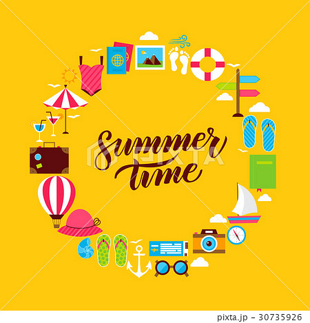 Summertime Flat Circleのイラスト素材 [30735926] - PIXTA